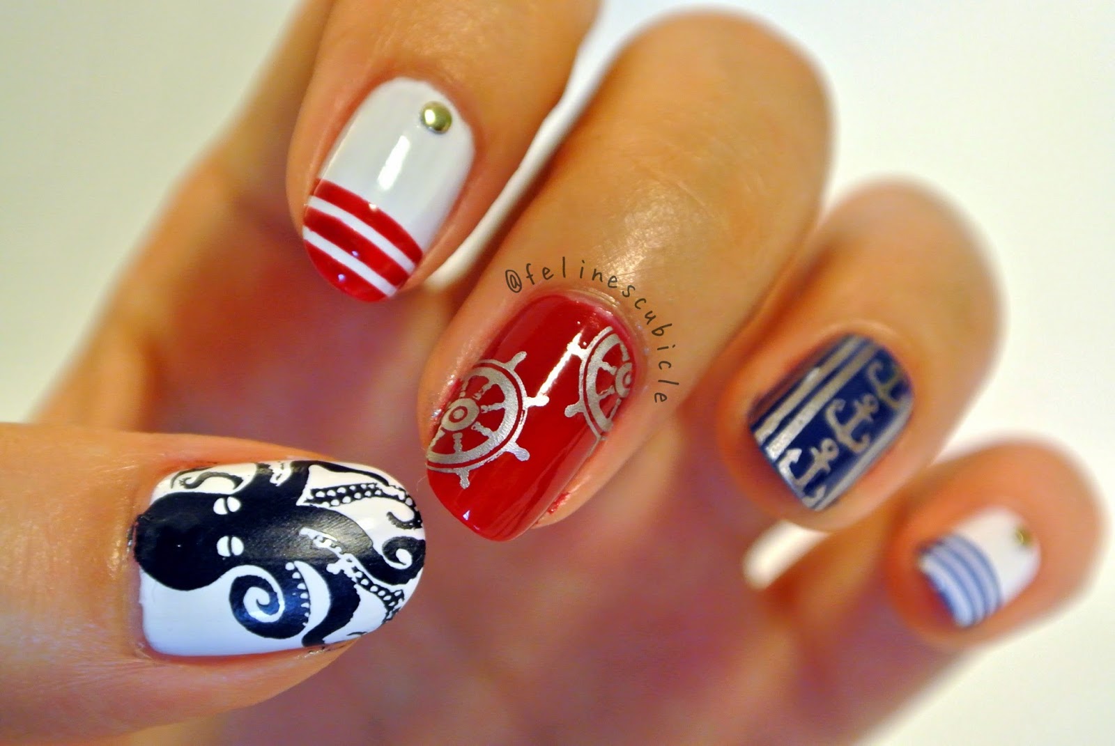Nautical Nails: 16 Cute Nail Art Ideas