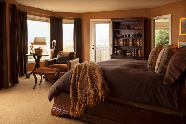 Caramel Color Details For Sophisticated Bedroom Look