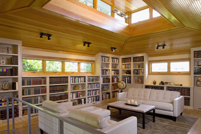 20 Remarkable Living Room Library Design Ideas