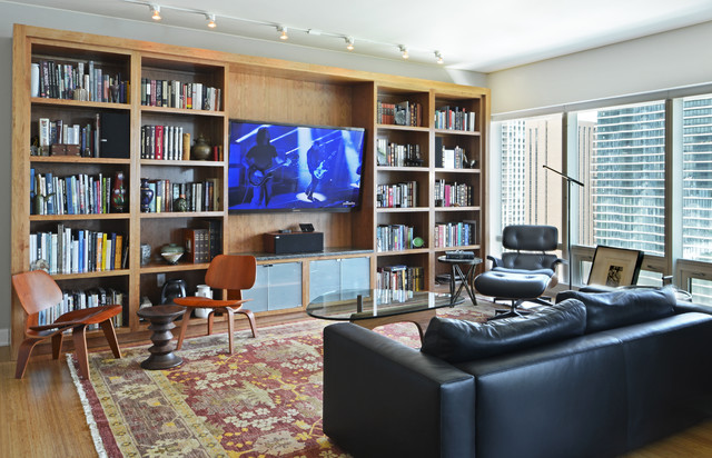 20 Remarkable Living Room Library Design Ideas