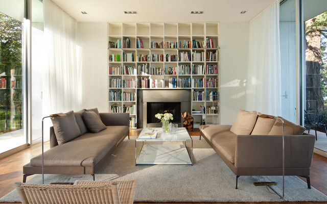 20 Remarkable Living Room Library Design Ideas