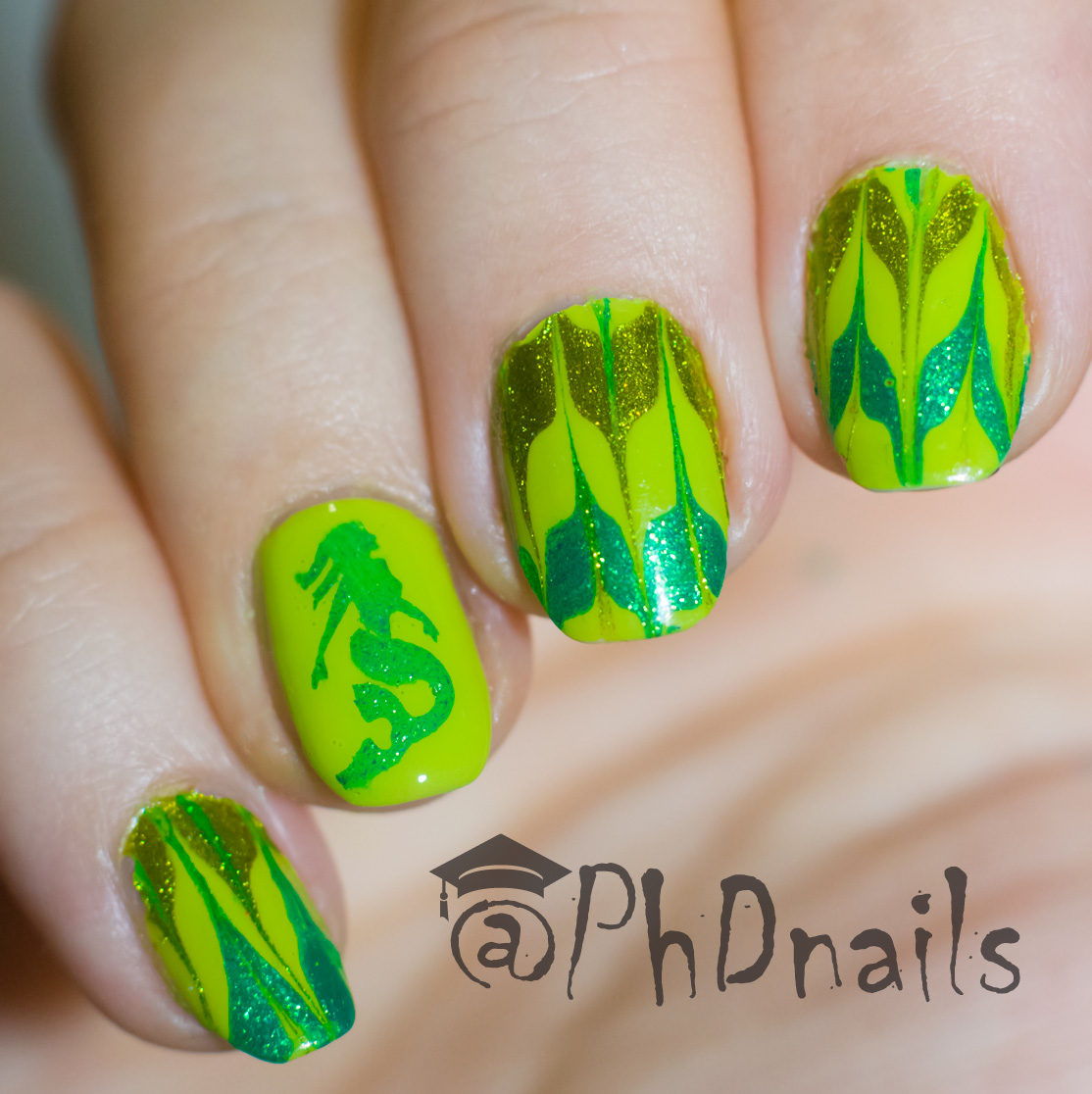 18 Cool Green Nail Art Ideas in Different Shades