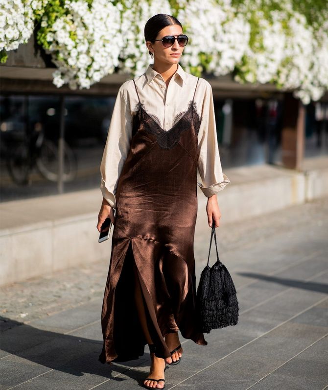 The trendy comeback - A dress over a shirt